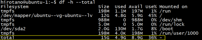 【Linux】 ディスク使用量の表示（df / du / ncdu） | hirota.noの技術ブログ〜 It's all over the network.