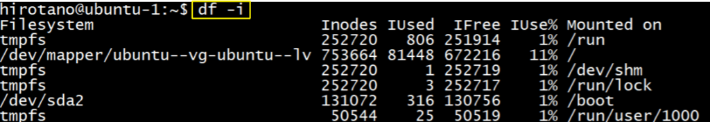 【Linux】 ディスク使用量の表示（df / du / ncdu） | hirota.noの技術ブログ〜 It's all over the network.